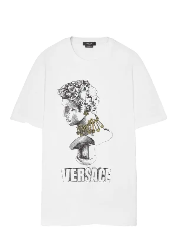 Versace Graphic Printed Crewneck T-shirt - White