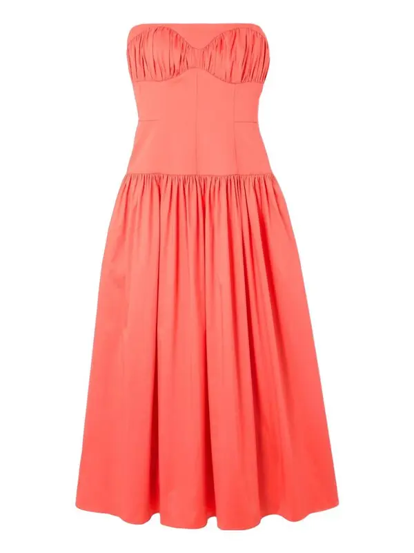 Tove Strapless Pleated Dress - Pink
