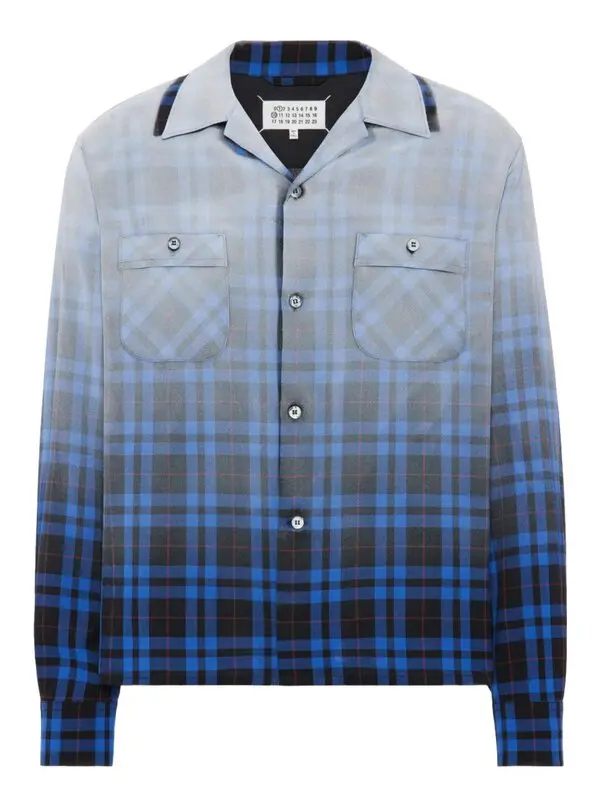 MAISON MARGIELA Gradient Check Shirt - Blue