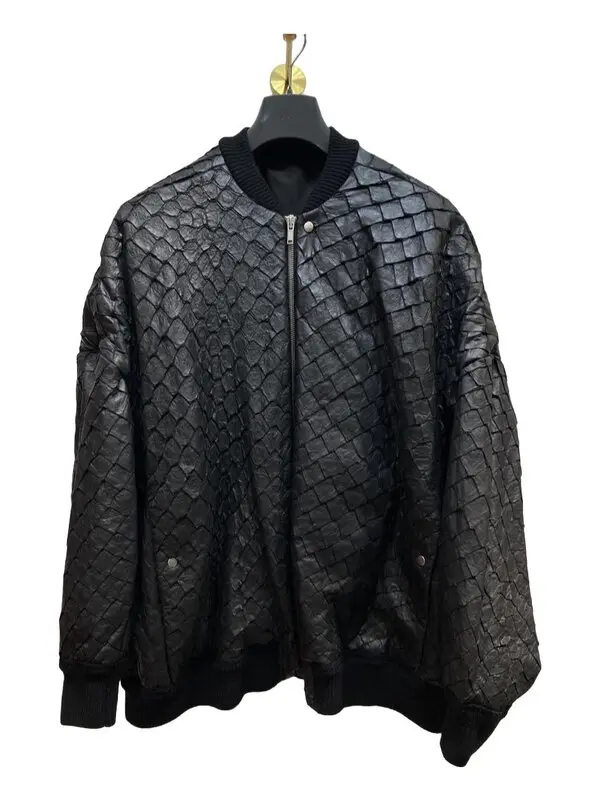 Rick Owens Long Sleeve Leather Jacket - Black