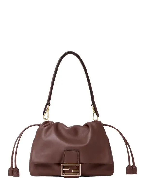 Fendi Mamma Baguette Medium Shoulder Bag With Ff Clasp - Reddish Brown