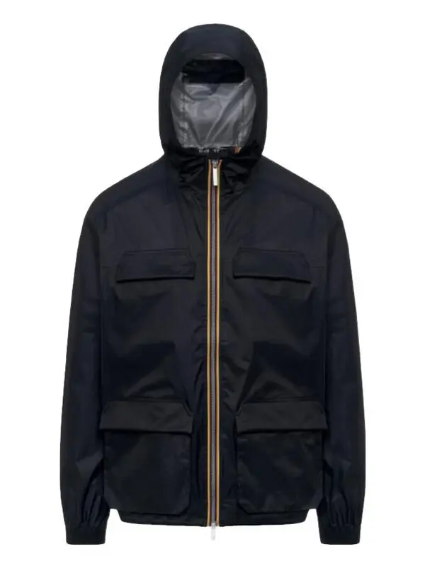 K-WAY Zip Pocket Hooded Jacket - Blue