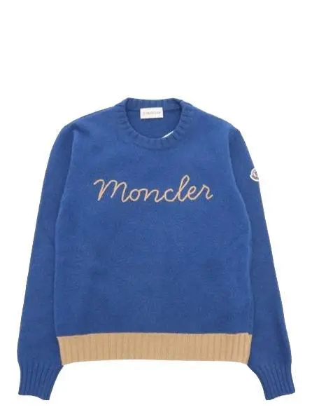 Moncler Logo Patch Crewneck Jumper - Blue