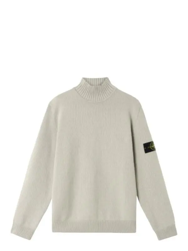 Stone Island Ribbed Turtleneck Sweater - Pearl Grey