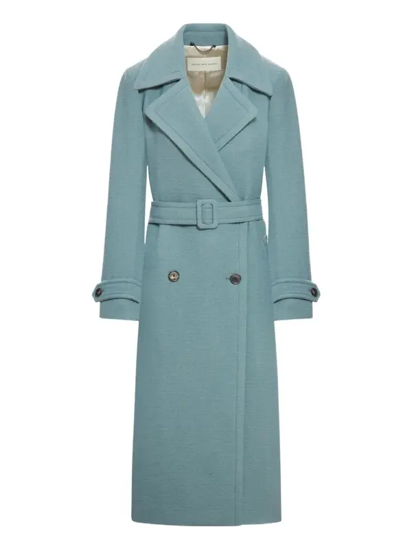 Dries Van Noten Double Breasted Coat - Sky Blue