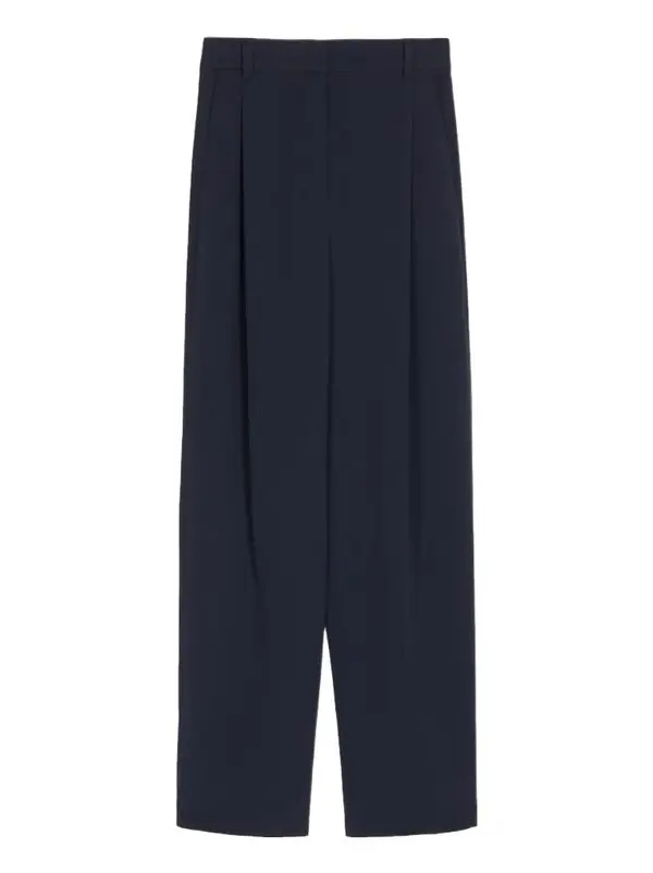 Max Mara Pleated Straight-leg Trousers - Black