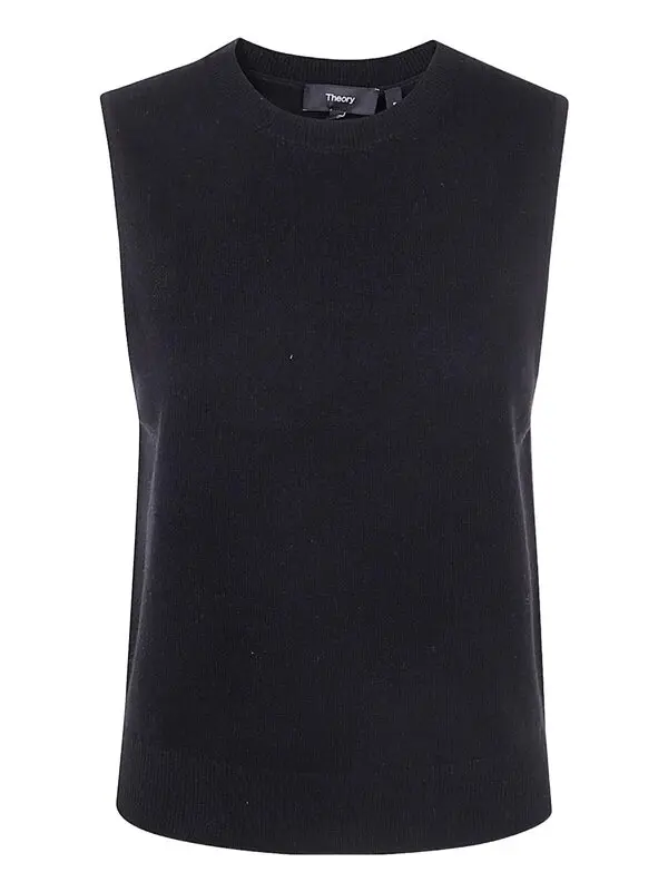 Theory Knitted Crewneck Vest - Black
