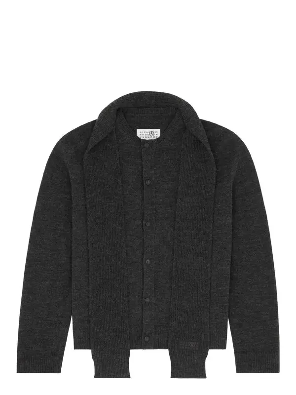 MAISON MARGIELA Knit Scarf Cardigan - Dark Gray
