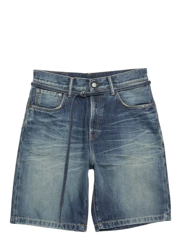 Acne Studios Logo-patch Denim Shorts - Medium Blue