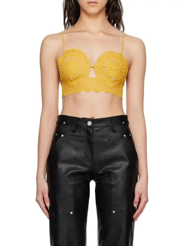Stella McCartney Broderie Anglaise Cami Top With Logo Detail - Blue