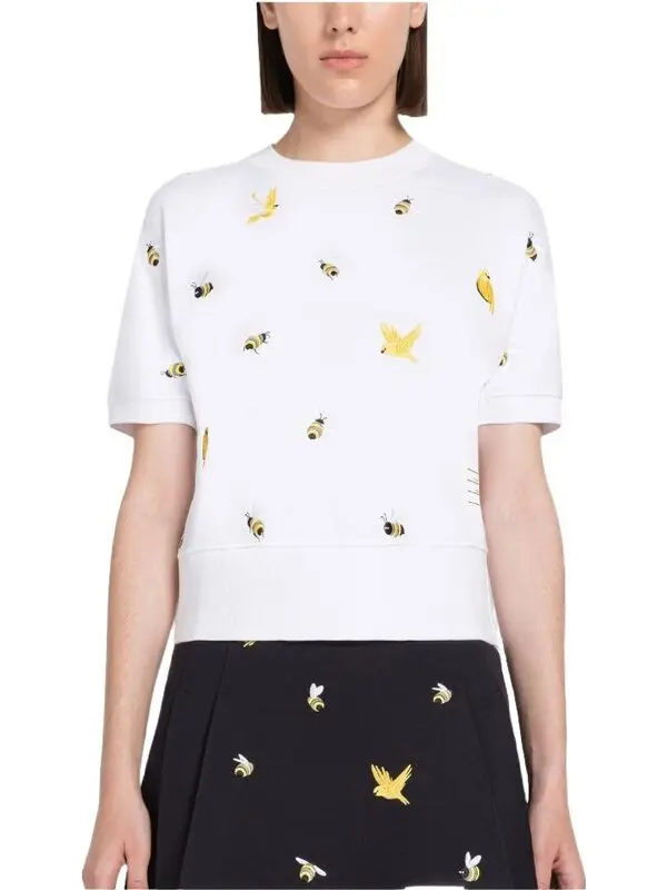 Thom Browne Embroidered T-shirt - White