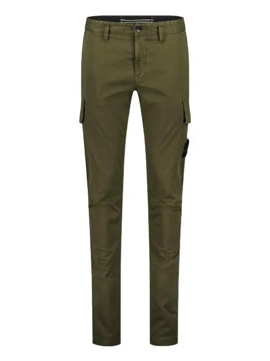 Stone Island Organic Cotton Twill Trousers - Green
