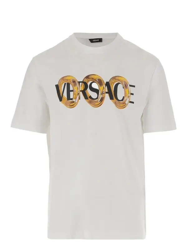 Versace Logo-printed Crewneck T-shirt - White