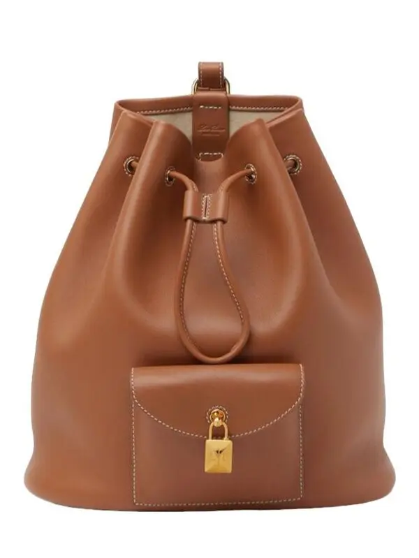 Loro Piana Extra Drawstring Backpack - Warm Tan/sun Gold