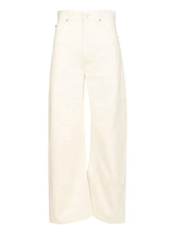 Loewe Logo Patch Wide Leg Jeans - White