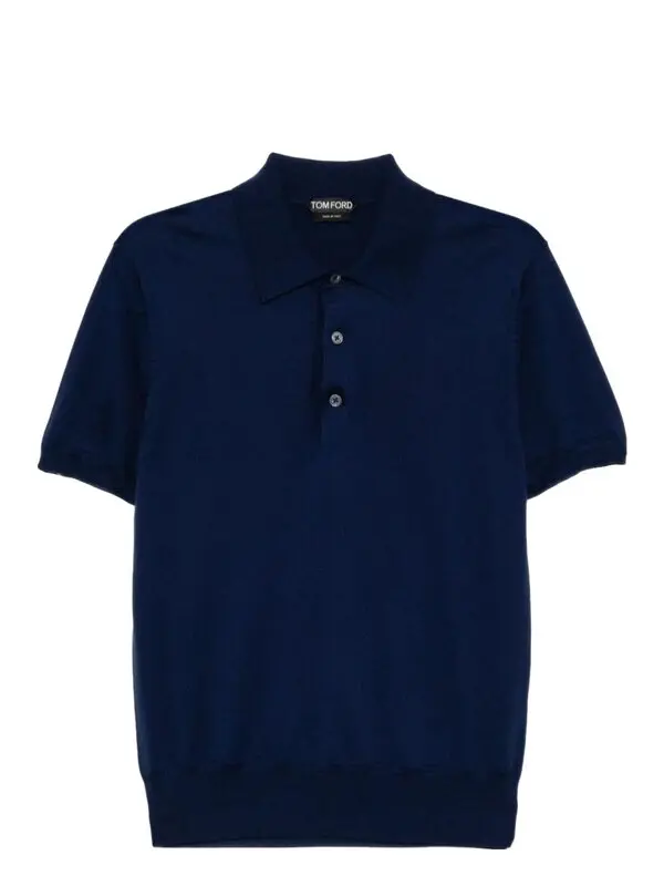 TOM FORD Short-sleeved Polo Shirt - Blue