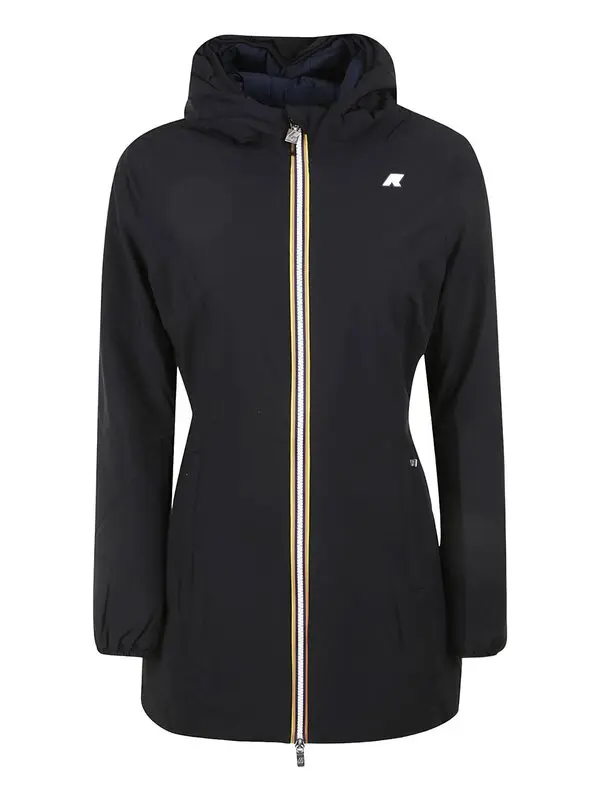 K-WAY Zip-up Hooded Coat - Black