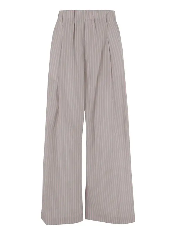 Dries Van Noten Striped Wide-leg Trousers - Gray