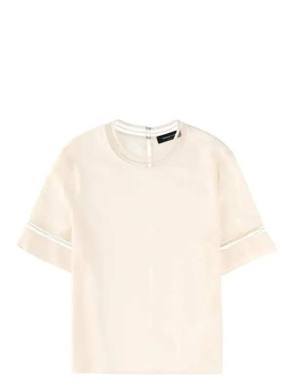 Fabiana Filippi Sheer Trim Short Sleeve Top - No