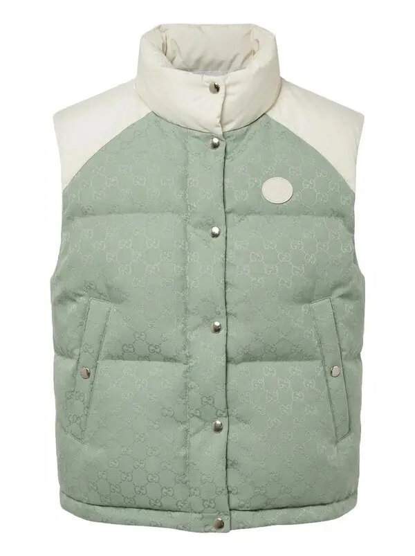 Gucci Monogrammed Padded Vest - Gray