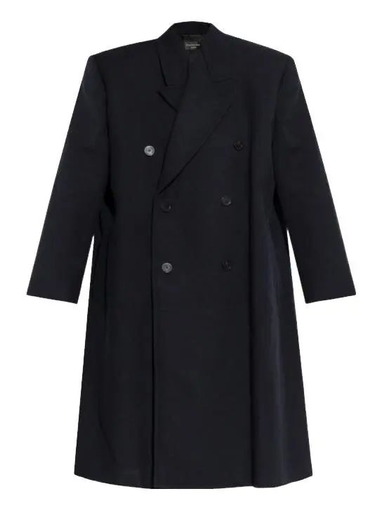 Balenciaga Double-breasted Coat - Black