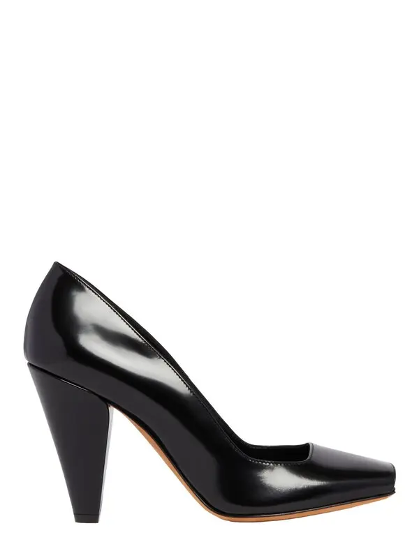 Khaite Square Toe Patent Pumps - Green
