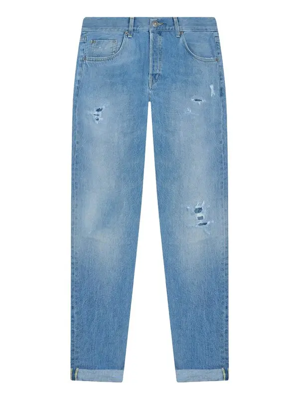 DONDUP Bray Straight-leg Distressed Jeans - Light Blue