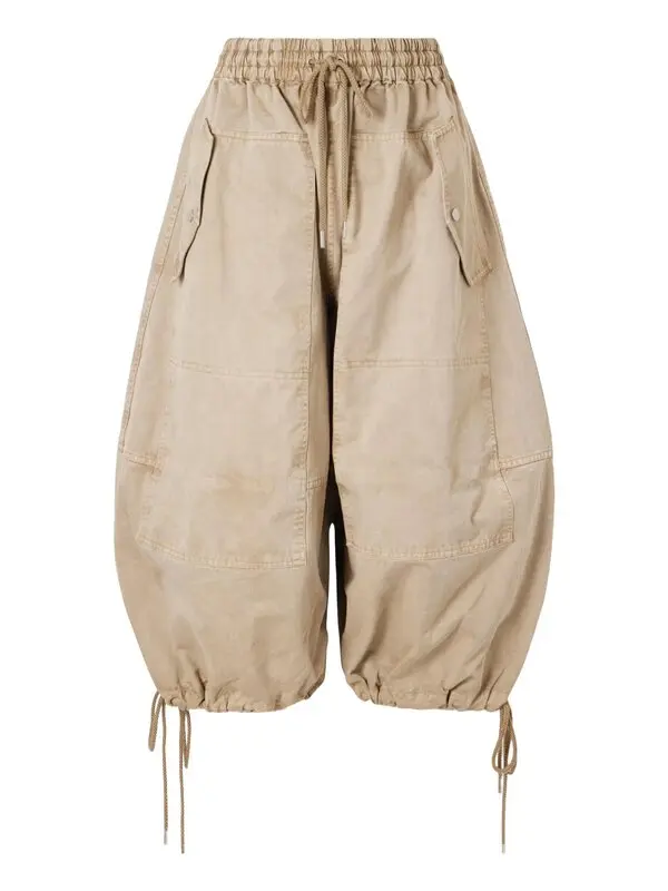 Co S Lace-up Wide-leg Cotton Pants - Nude