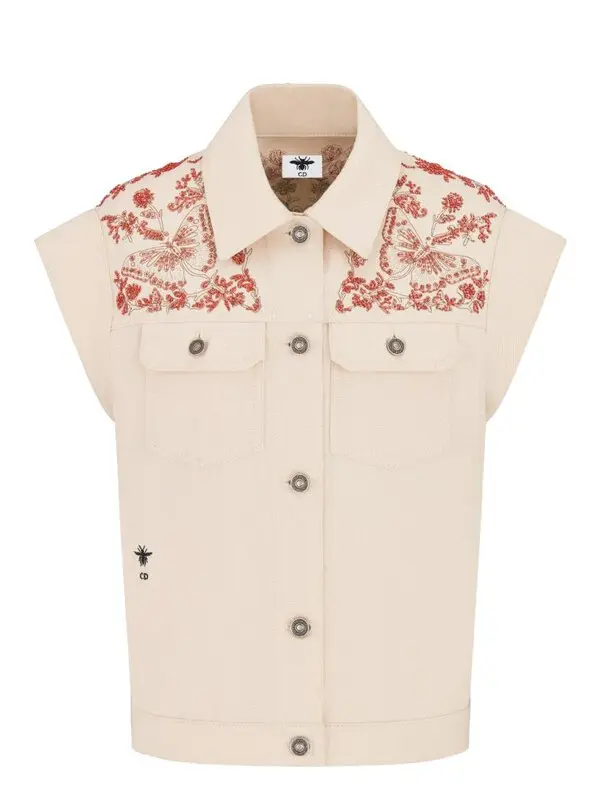 Dior Embroidered Jacket With Bee Motif - White