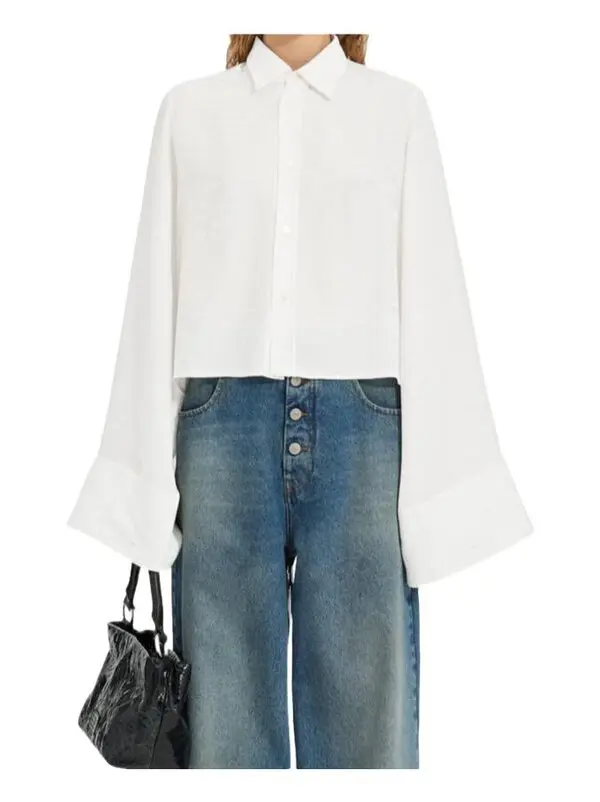MAISON MARGIELA Jacquard Convertible Shirt - White
