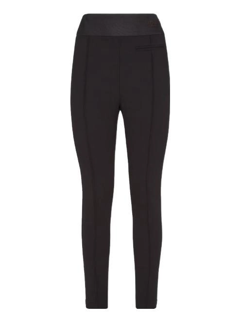 Fendi Wool Cadi Leggings With Embroidered Logo - Black