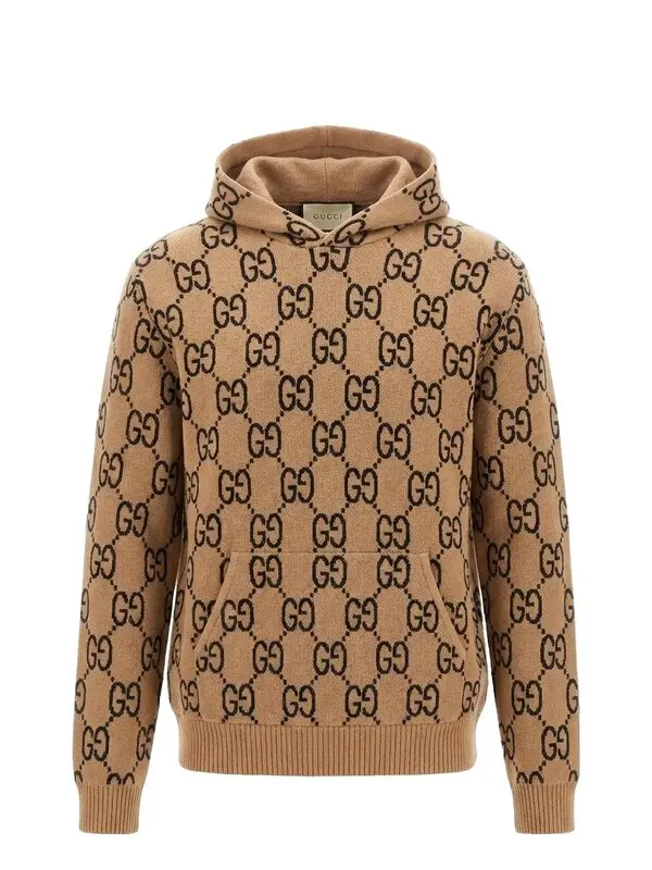 Gucci Gg Monogram Hooded Sweatshirt - Brown