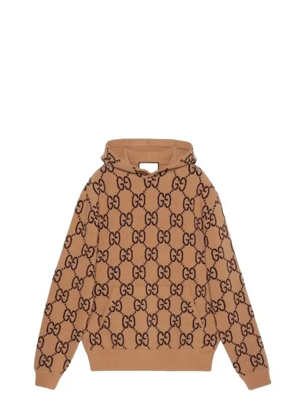 Gucci Gg Monogram Hooded Sweatshirt - Brown