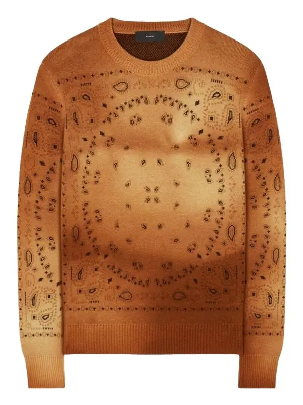 Alanui Paisley Knit Wool Jumper - Brown/black