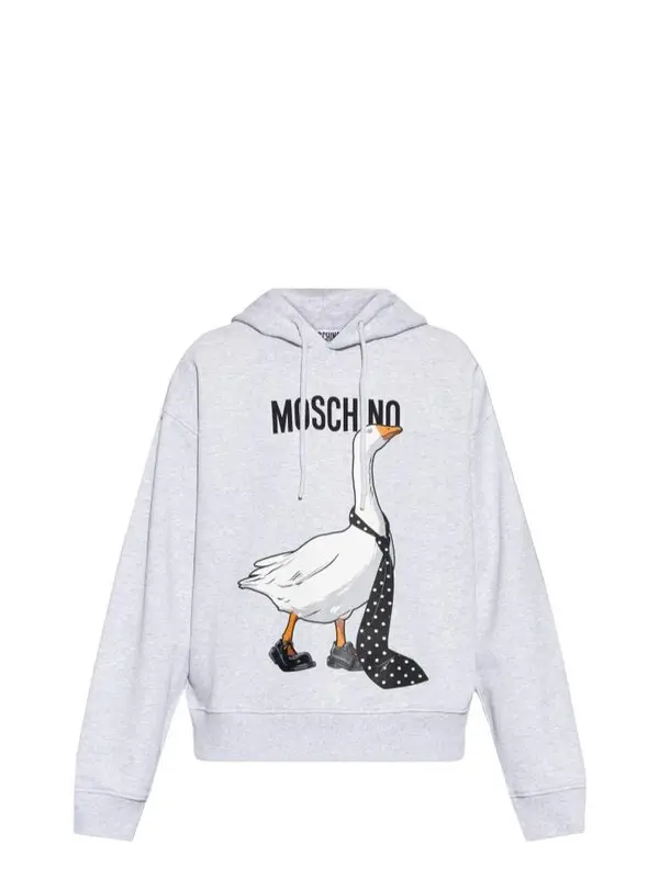 Moschino Printed Drawstring Hoodie - White