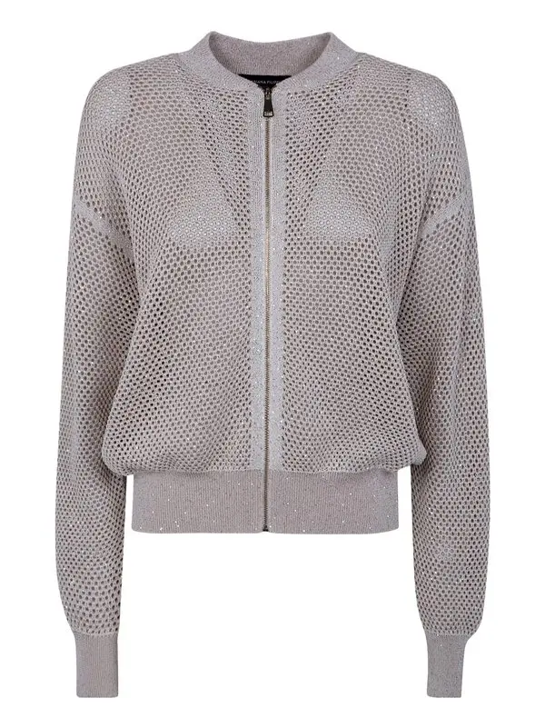 Fabiana Filippi Long Sleeve Zip Up Jacket - Gray