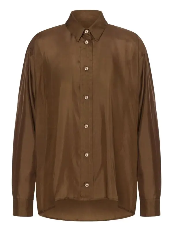Philosophy Di Lorenzo Serafini Button-down Long-sleeved Shirt - Brown