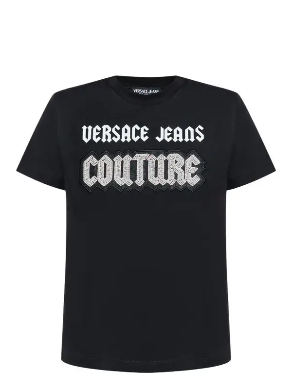 Versace Embellished Crewneck T-shirt - Black