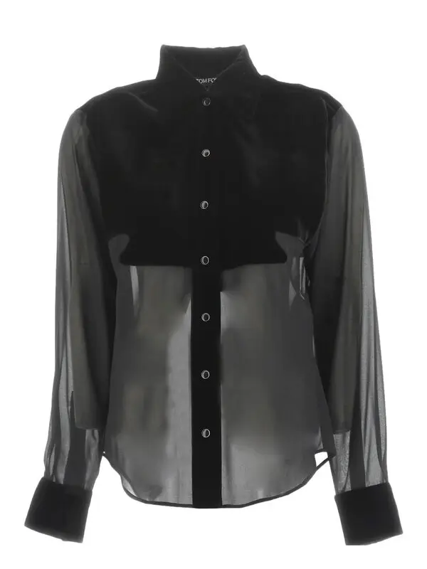 TOM FORD Long-sleeved Buttoned Shirt - Black