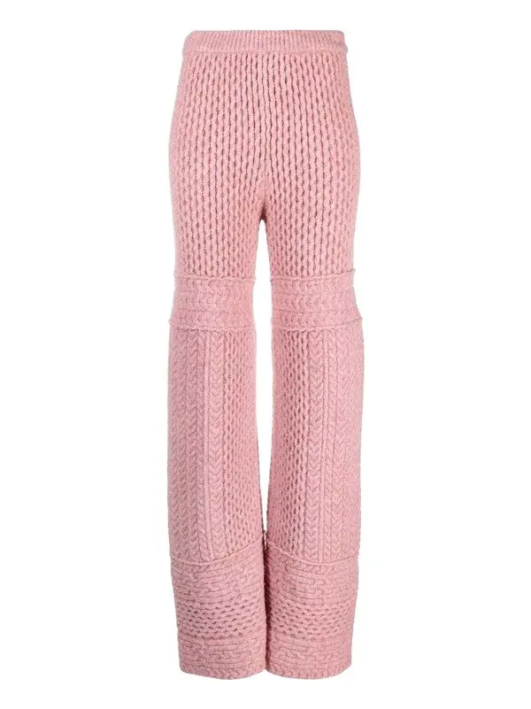 Nanushka Fina Cable-knit Trousers - Pink