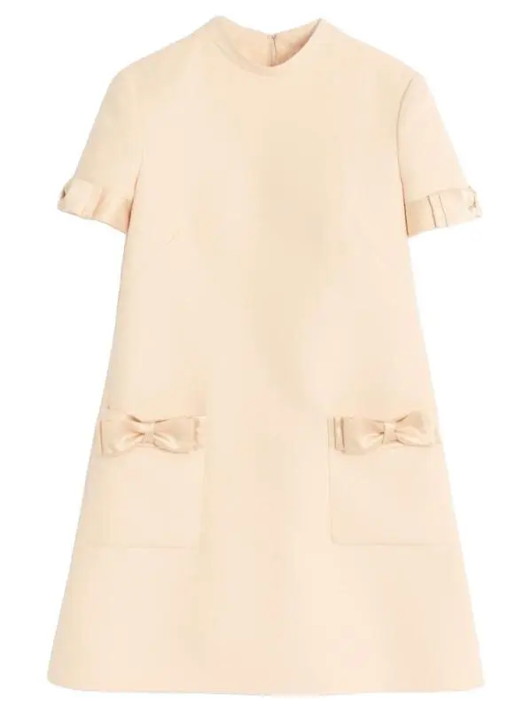 Valentino Garavani Crepe Couture Crewneck Mini Dress - Nude