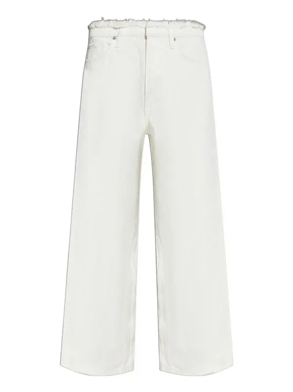 ALLSAINTS Wide Leg High-waist Jeans With Frayed Hem - Chalk White