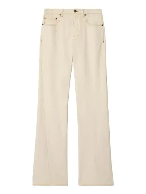 Burberry High Rise Bootcut Jeans With Five-pocket Style - Ceramic White