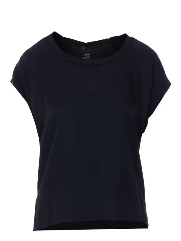 Pinko Cape Sleeve Crewneck Top - Black