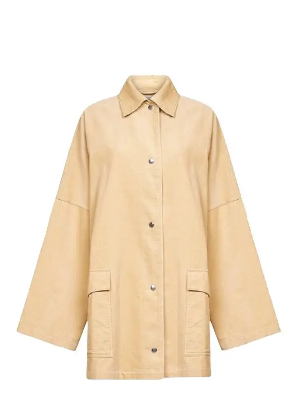 TOTEME Oversized Button-up Jacket With Trimmed Pockets - Beige