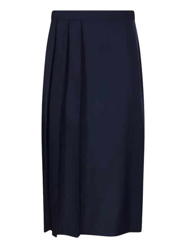 P.a.r.o.s.h Midi Skirt With Pleat Detail - Black