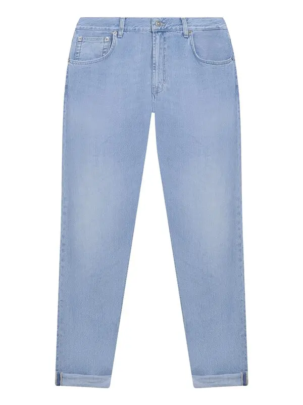 DONDUP Cuffed Hem Denim Jeans - Light Blue