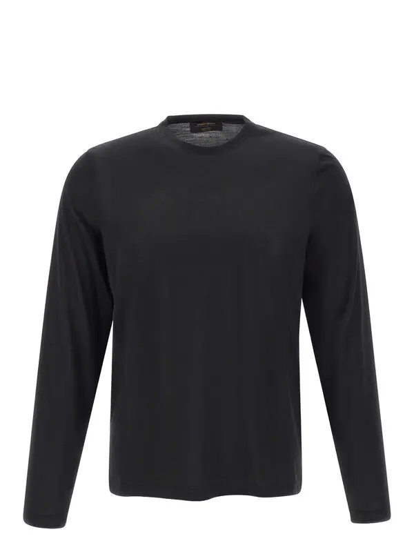 GRAN SASSO Athleisure Crew-neck Knitted Sweater - Black