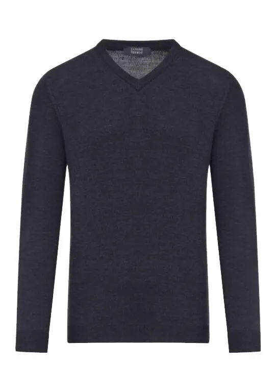 ZANONE Fine-knit V-neck Jumper - Blue