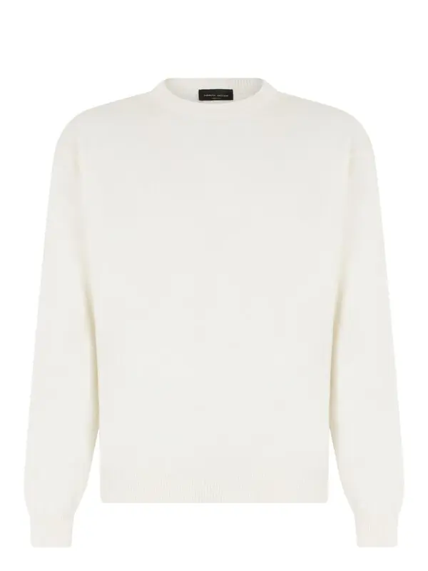 ROBERTO COLLINA Crewneck Knitted Sweater - White